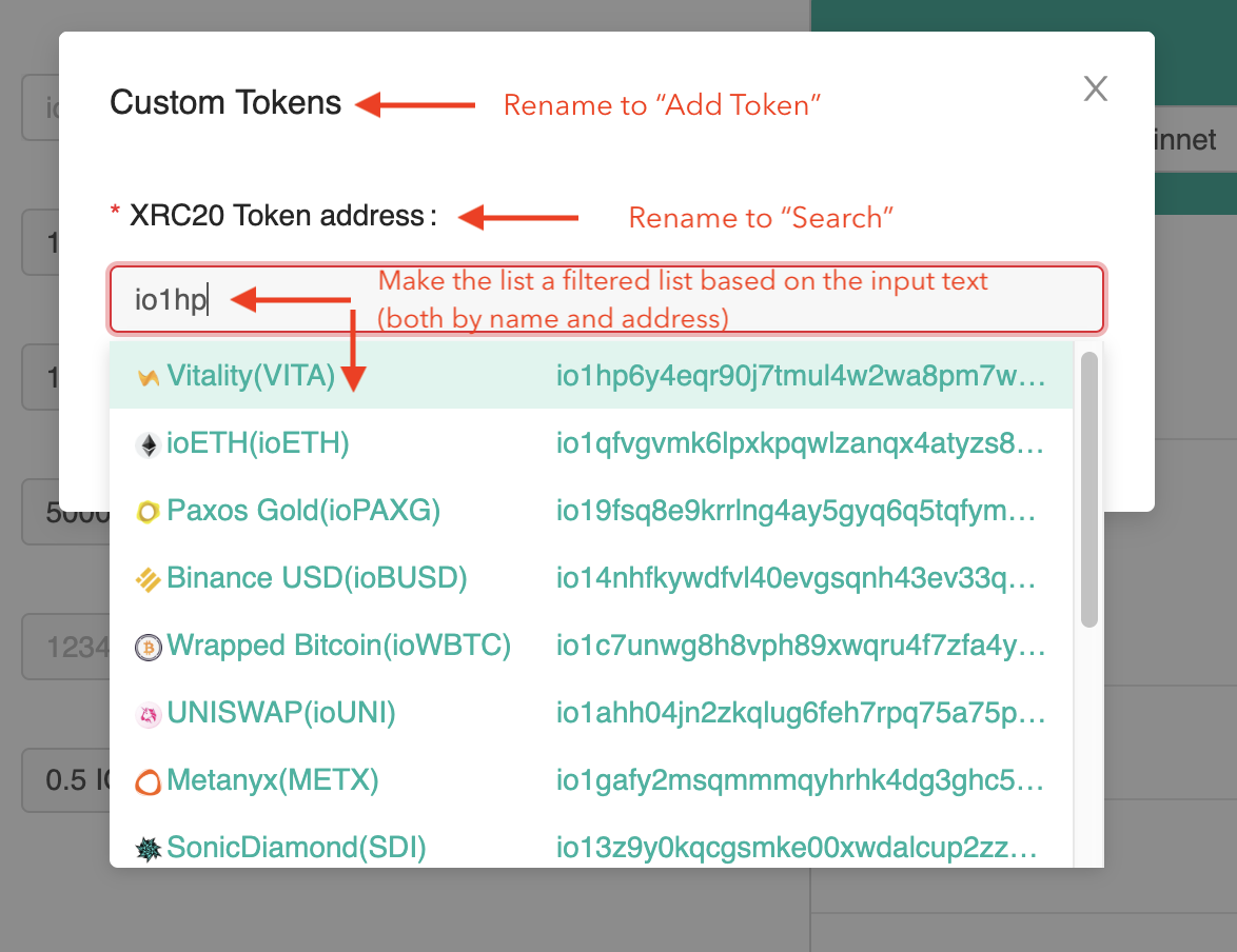 Improve "Custom Token" dialog · Issue #1804 · iotexproject/iotex-desktop-wallet · GitHub