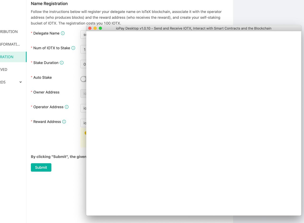 IoPay shows a blank screen on Delegate name registration · Issue #1673 · iotexproject/iotex ...