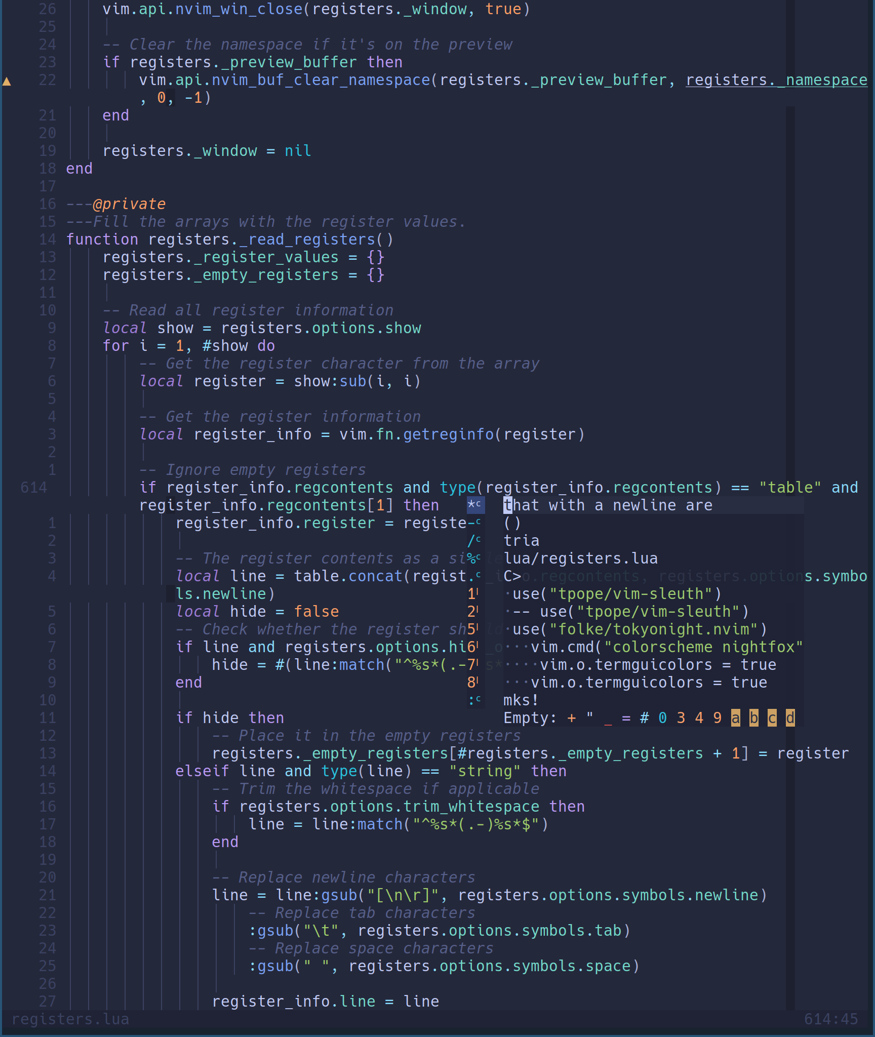 Registers beginning with a new line are deemed empty · Issue #78 · tversteeg/registers.nvim · GitHub
