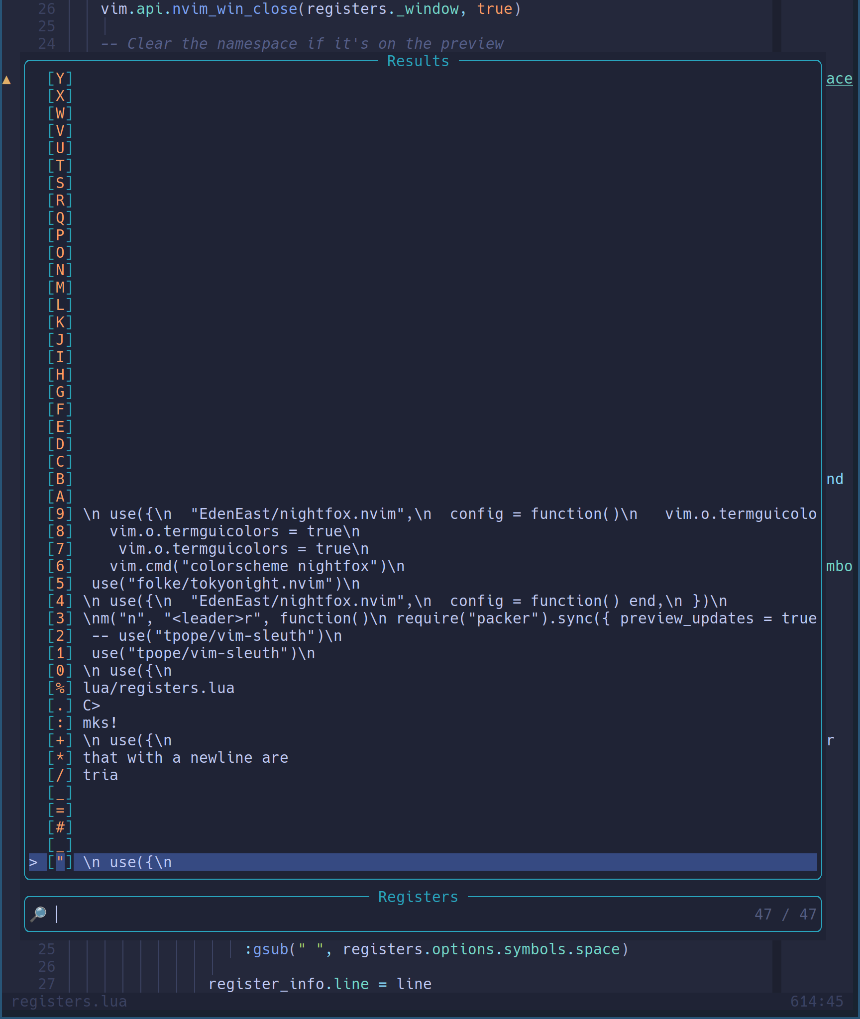Registers beginning with a new line are deemed empty · Issue #78 · tversteeg/registers.nvim · GitHub