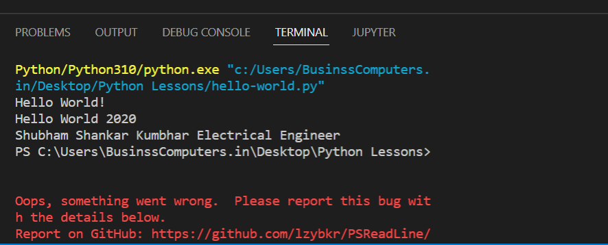Oops, something went wrong. Please report this bug with the details below. Report on GitHub ...