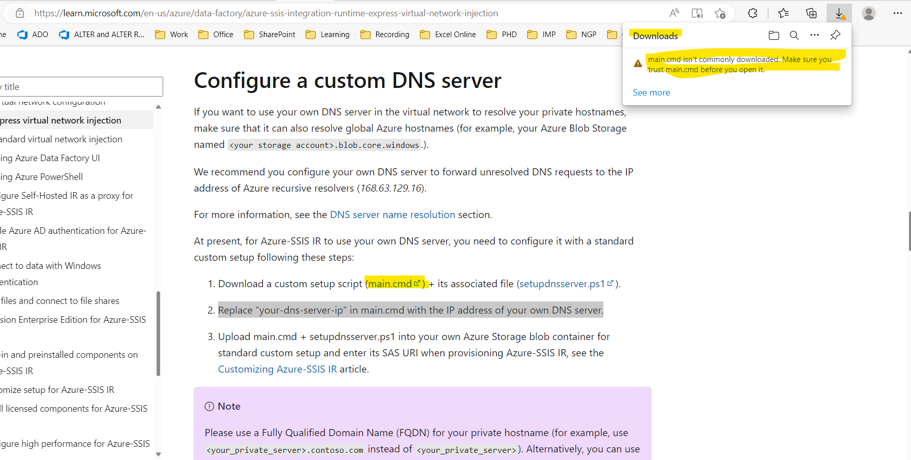 Azure IR Custom DNS · Issue #100924 · MicrosoftDocs/azure-docs · GitHub