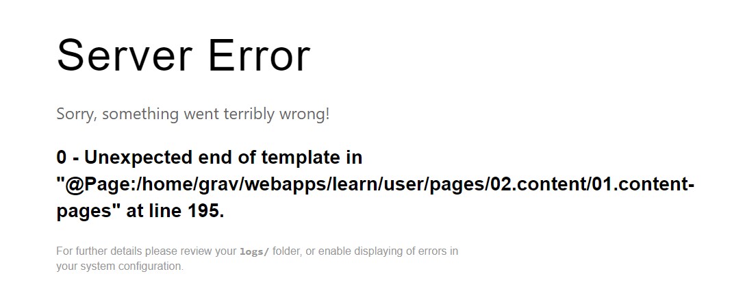 02.content/01.content-pages it is broke · Issue #1072 · getgrav/grav-learn · GitHub