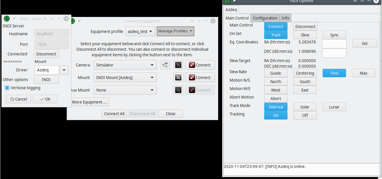 PHD2's INDI panel works fine, but PHD2 connection button does not connect. · Issue #884 ...