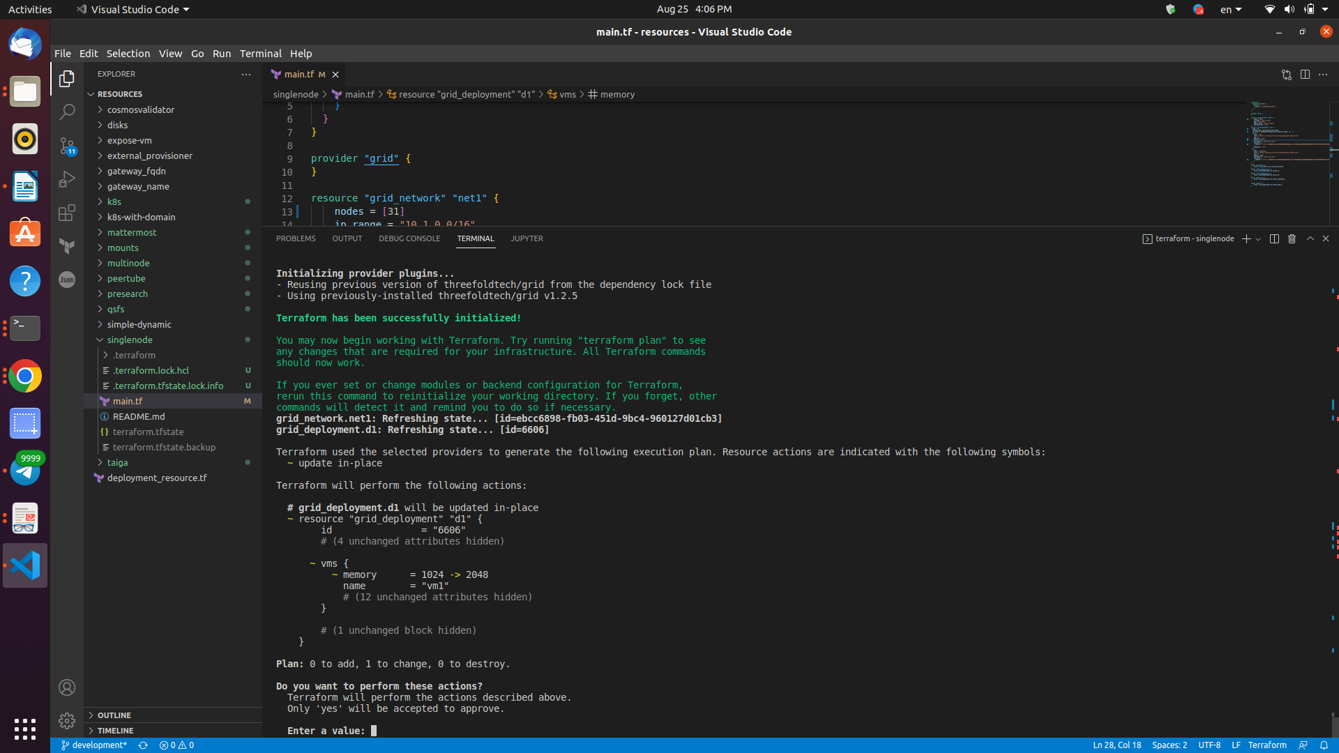 Terraform VMs disk upgrades not applying · Issue #261 · threefoldtech/terraform-provider-grid ...