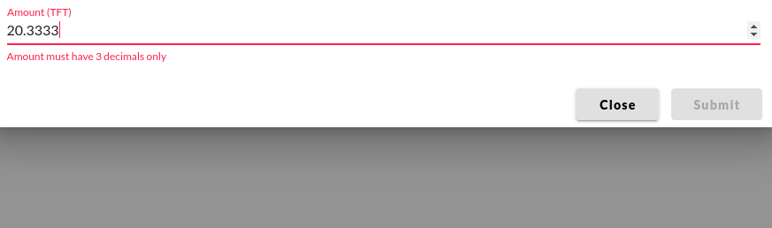 Decimals validation in Withdraw TFT and Transfer TFT · Issue #244 · threefoldtecharchive/tfgrid ...