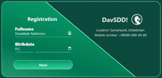 GitHub - DavlatbekRabbimov/Simple-registration