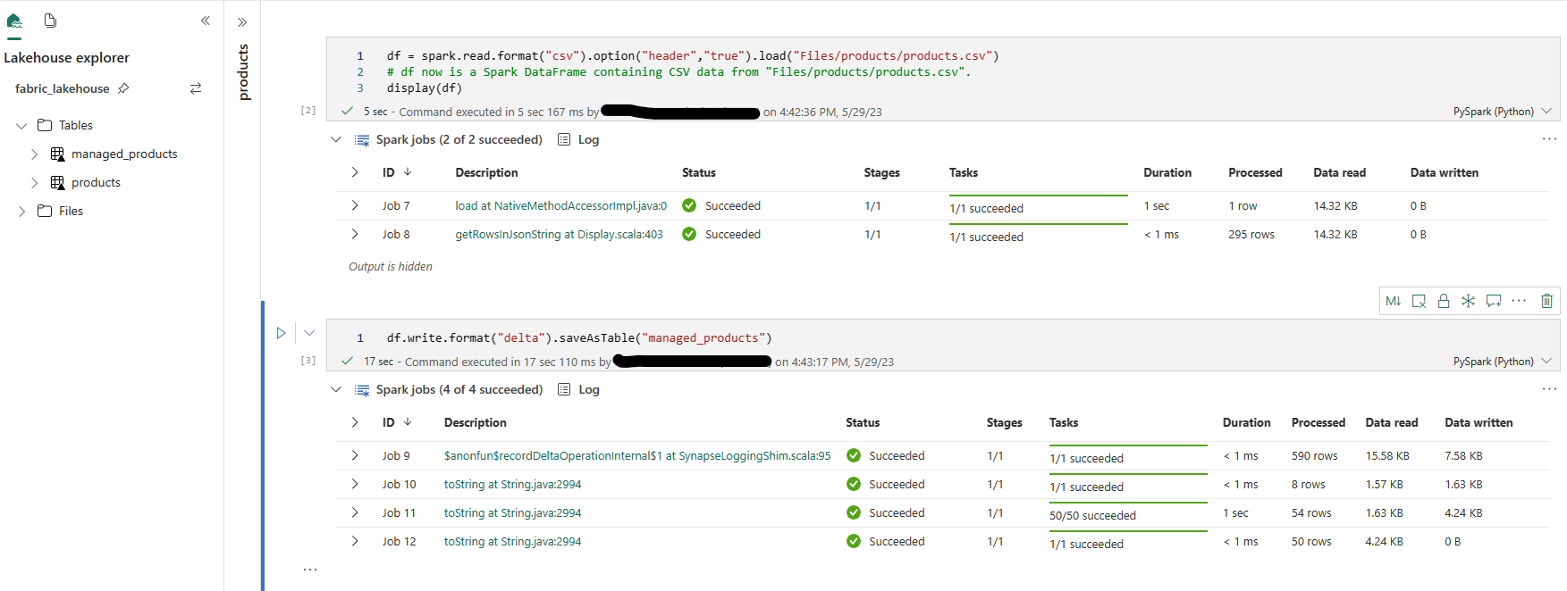 Create database for fabric_lakehouse is not permitted using Apache Spark in Microsoft Fabric ...