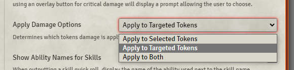 [FEATURE] instead applying the damage to selected tokens take target ...