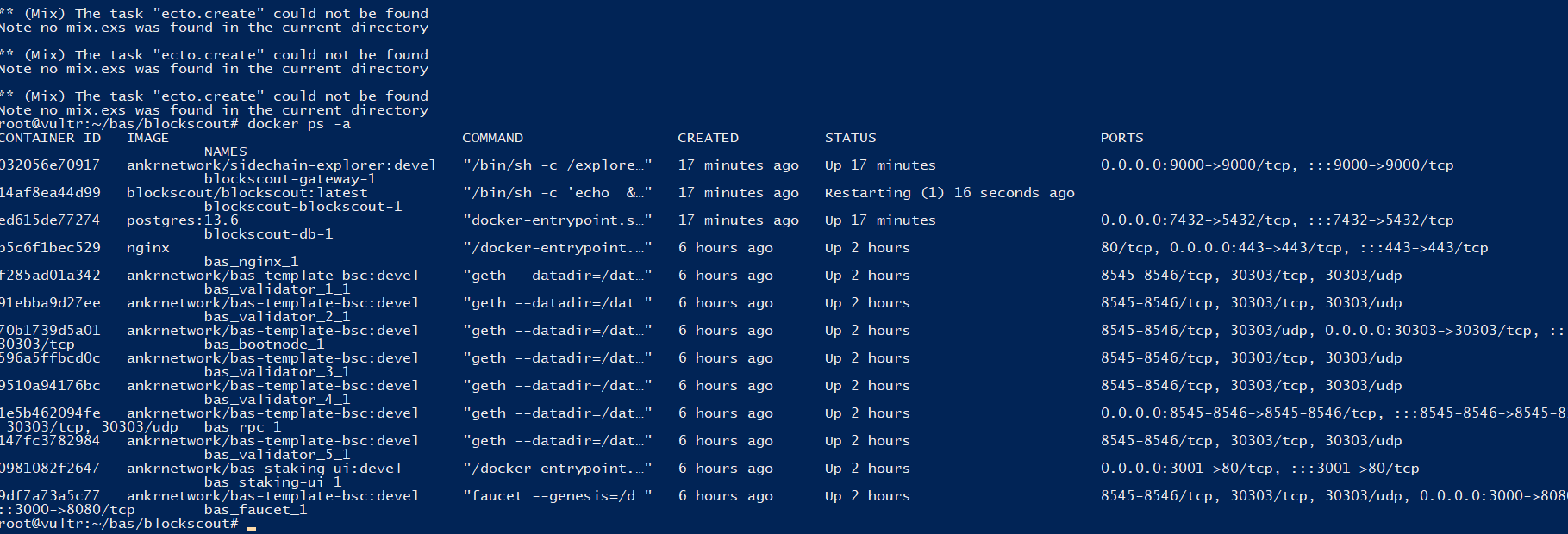 Mix The task "ecto.create" could not be found · Issue #5888 · blockscout/blockscout · GitHub
