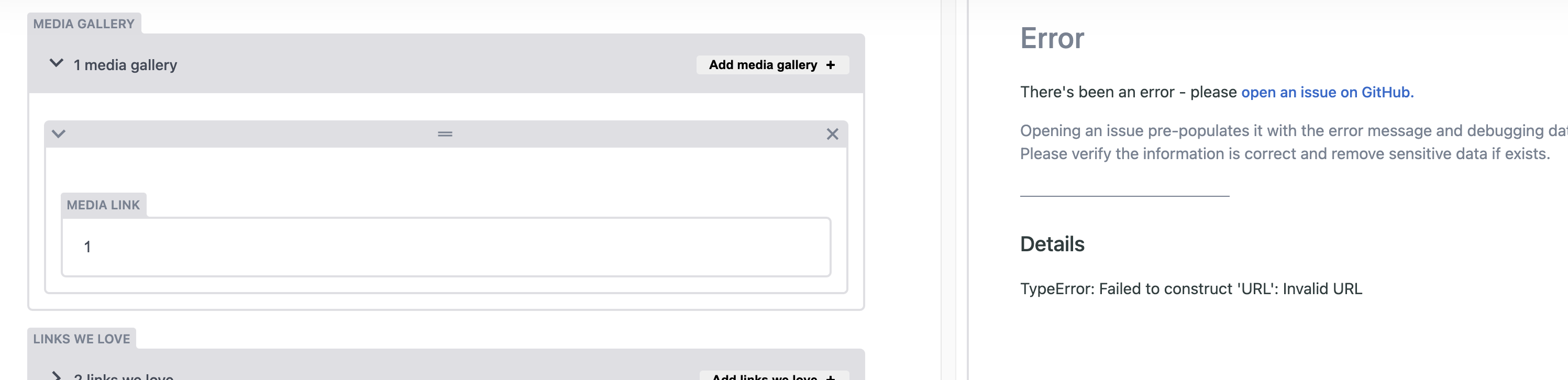 Bug: Clicking "Add a New Link" in Netlify errors out the preview screen · Issue #1334 ...