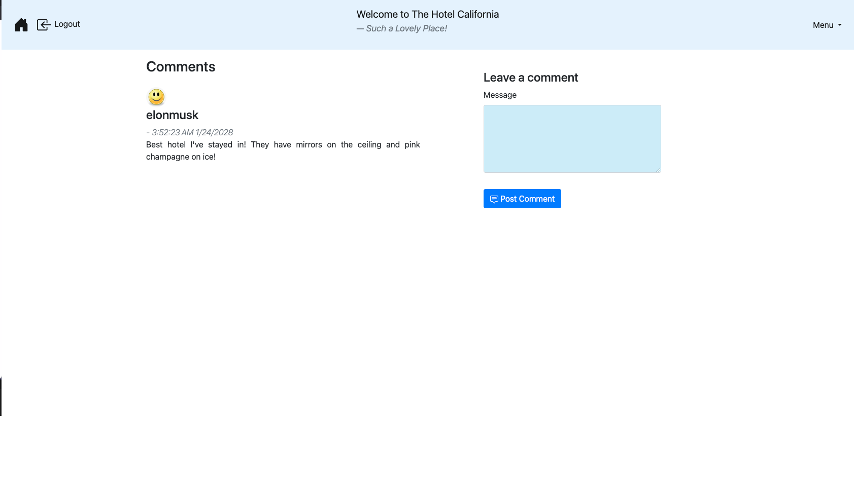 GitHub - kas500/hotel-california-app: Project 2