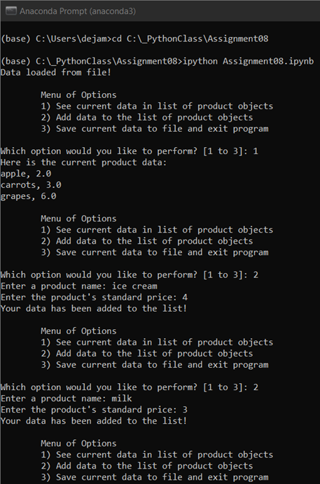GitHub - deja-monet/IntroToProg-Python-Mod08: This repo contains the documents for Assignment 08.