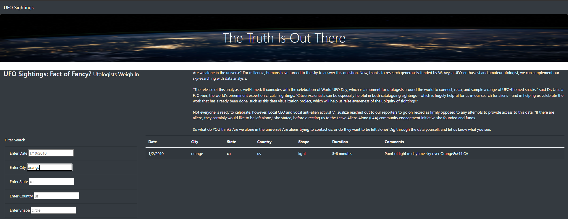 GitHub - Danira98/UFOs