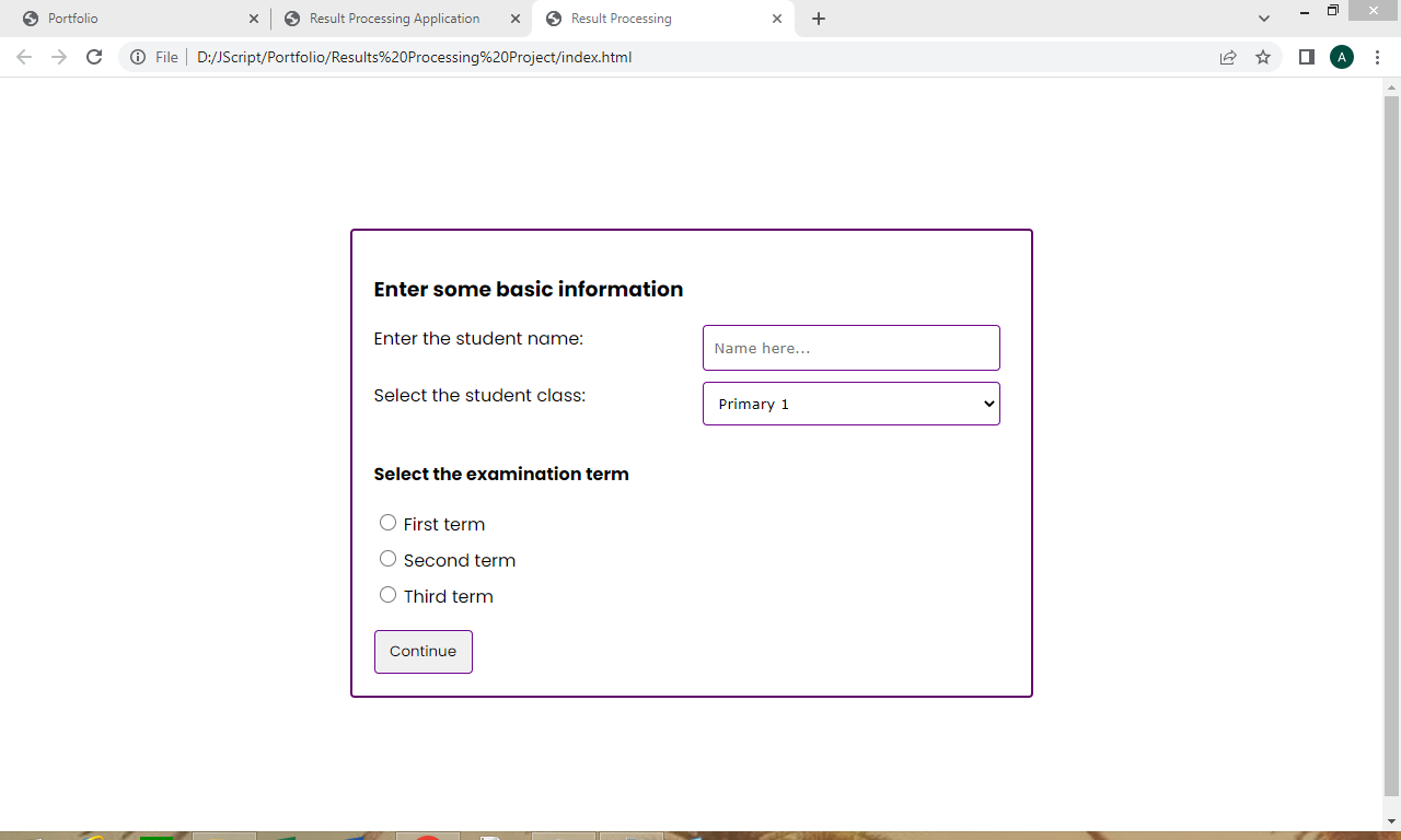 GitHub - aminunawwarah/Result-Processing-Project