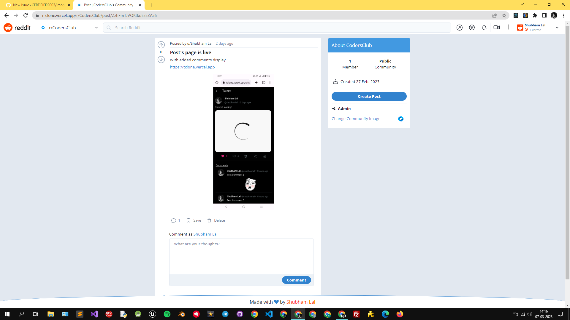Github Shubham Lalreddit Clone Redesigned Reddit Clone With Support Of As Many Social Media 