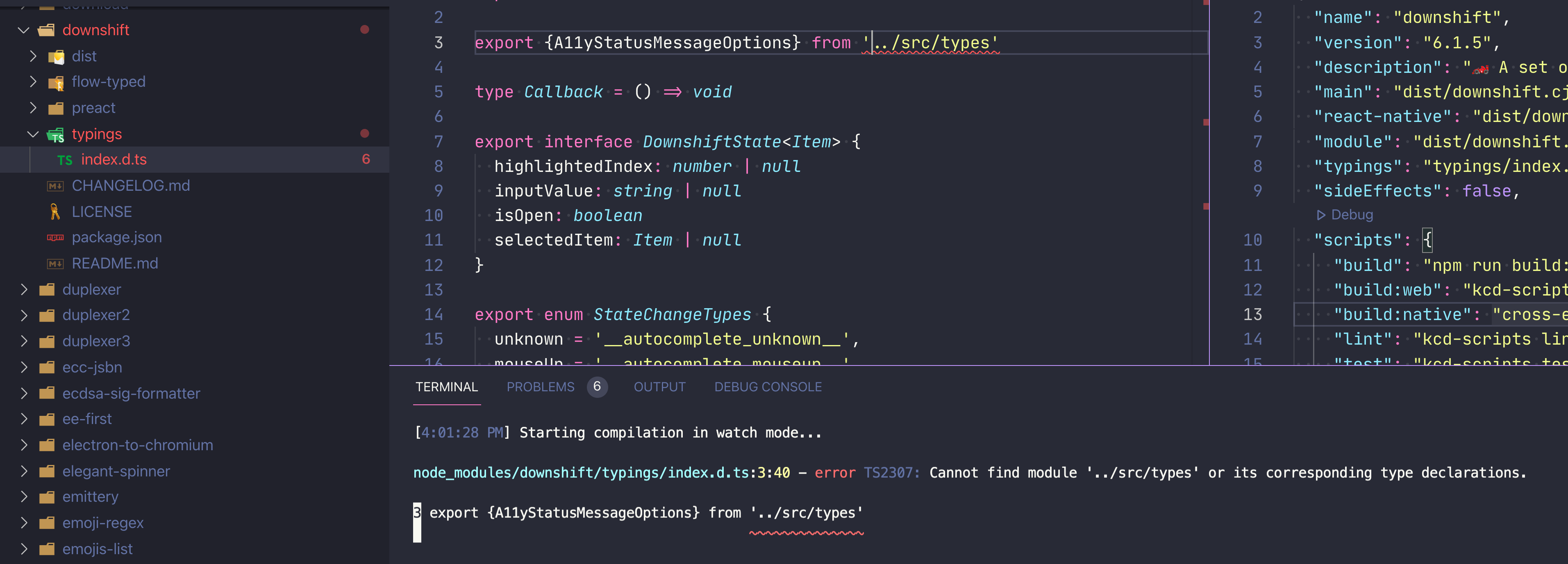 Version 6 1 5 Has Broken Types · Issue 1307 · Downshift Js Downshift · Github