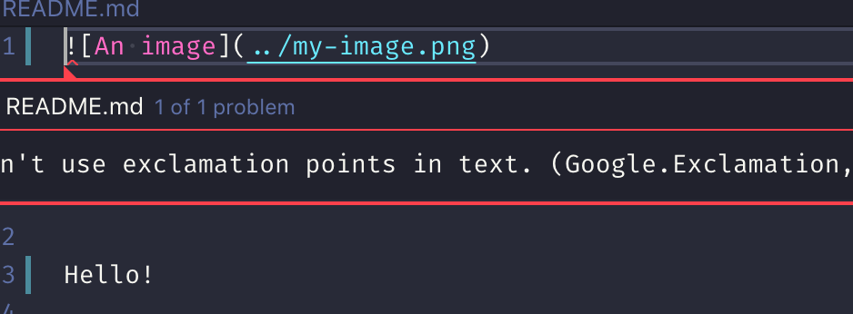 Weird behaviour of exclamation mark rule with markdown image syntax · Issue #164 · errata-ai ...