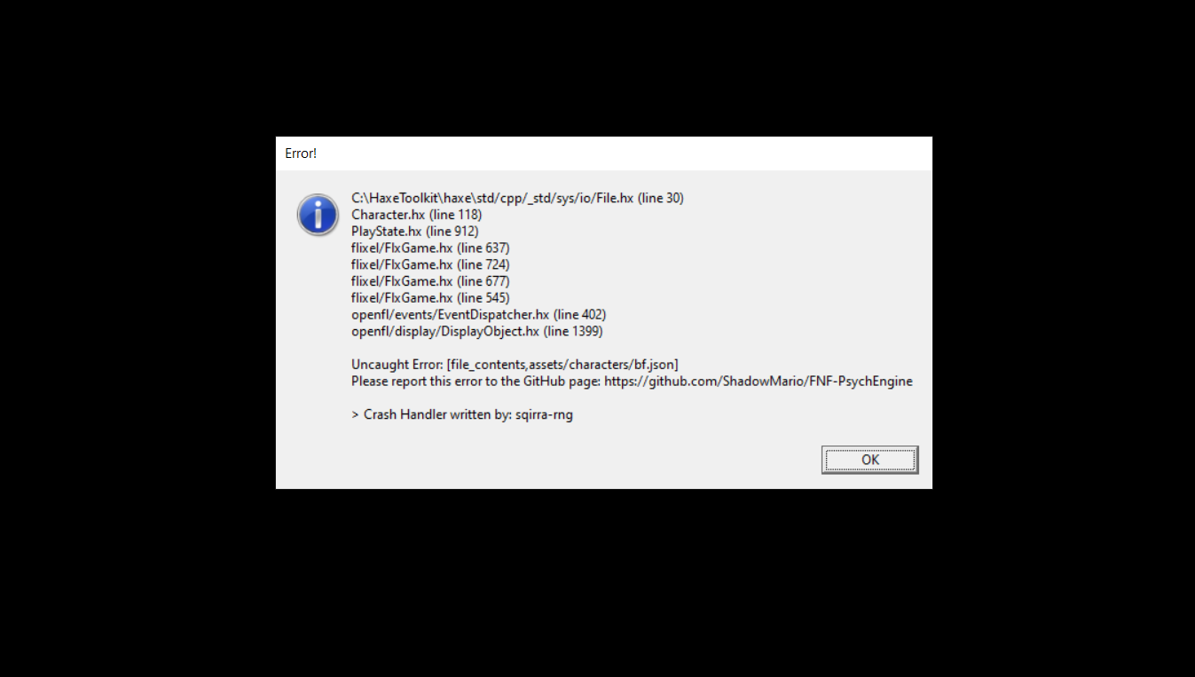 bf json not wanting to work · Issue #10708 · ShadowMario/FNF-PsychEngine · GitHub
