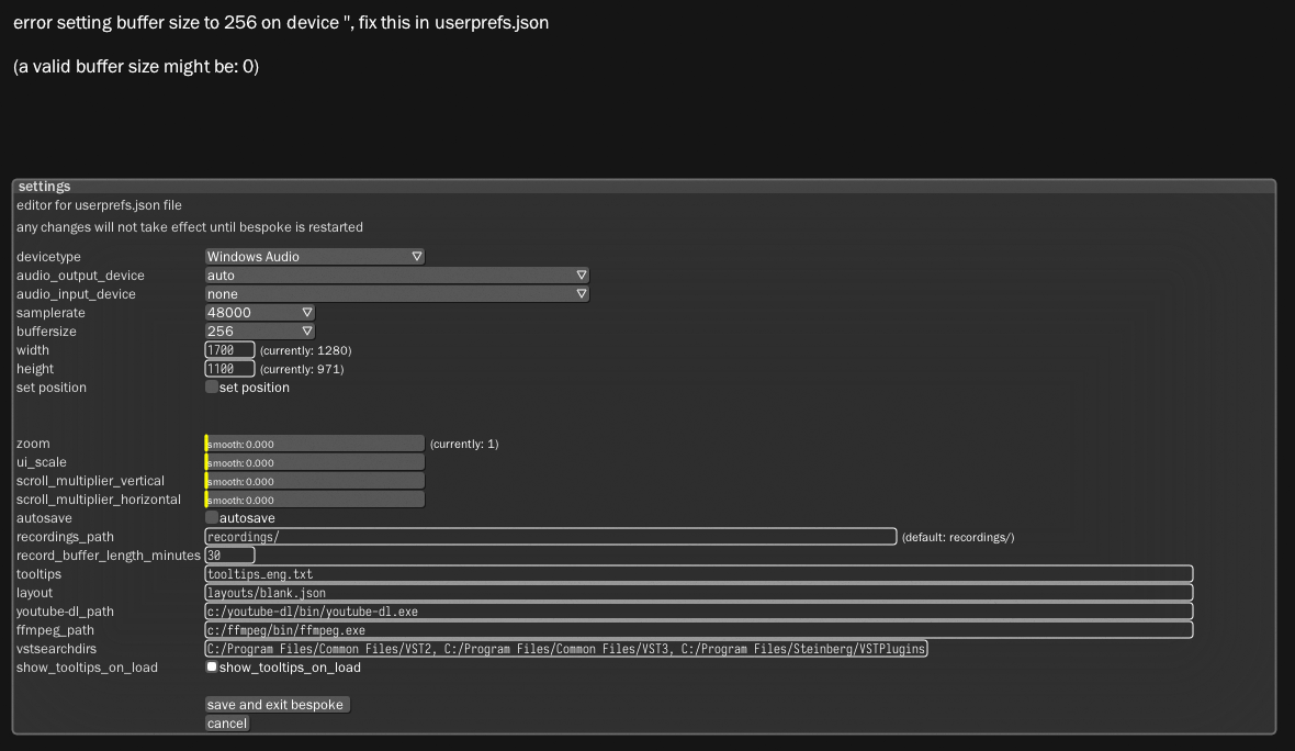 Error Setting Buffer Size To 256 On Device · Issue 225 · Bespokesynthbespokesynth · Github