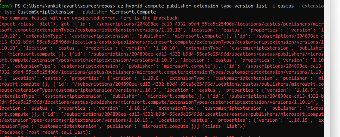 Returning a list as opposed to a dict while authoring an extension · Issue #6001 · Azure/azure ...