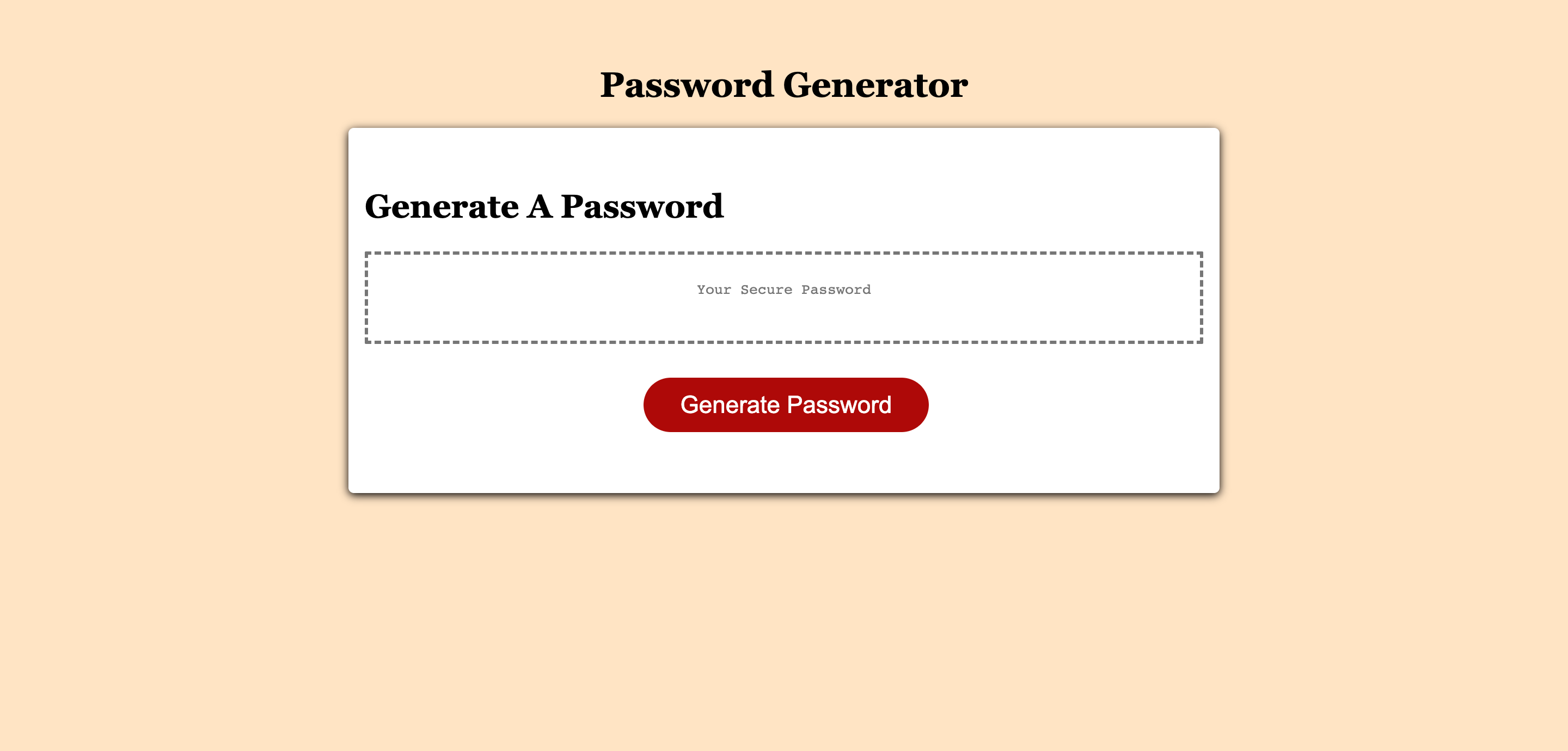 GitHub - aniecres/Password-Generator: Password generator anew