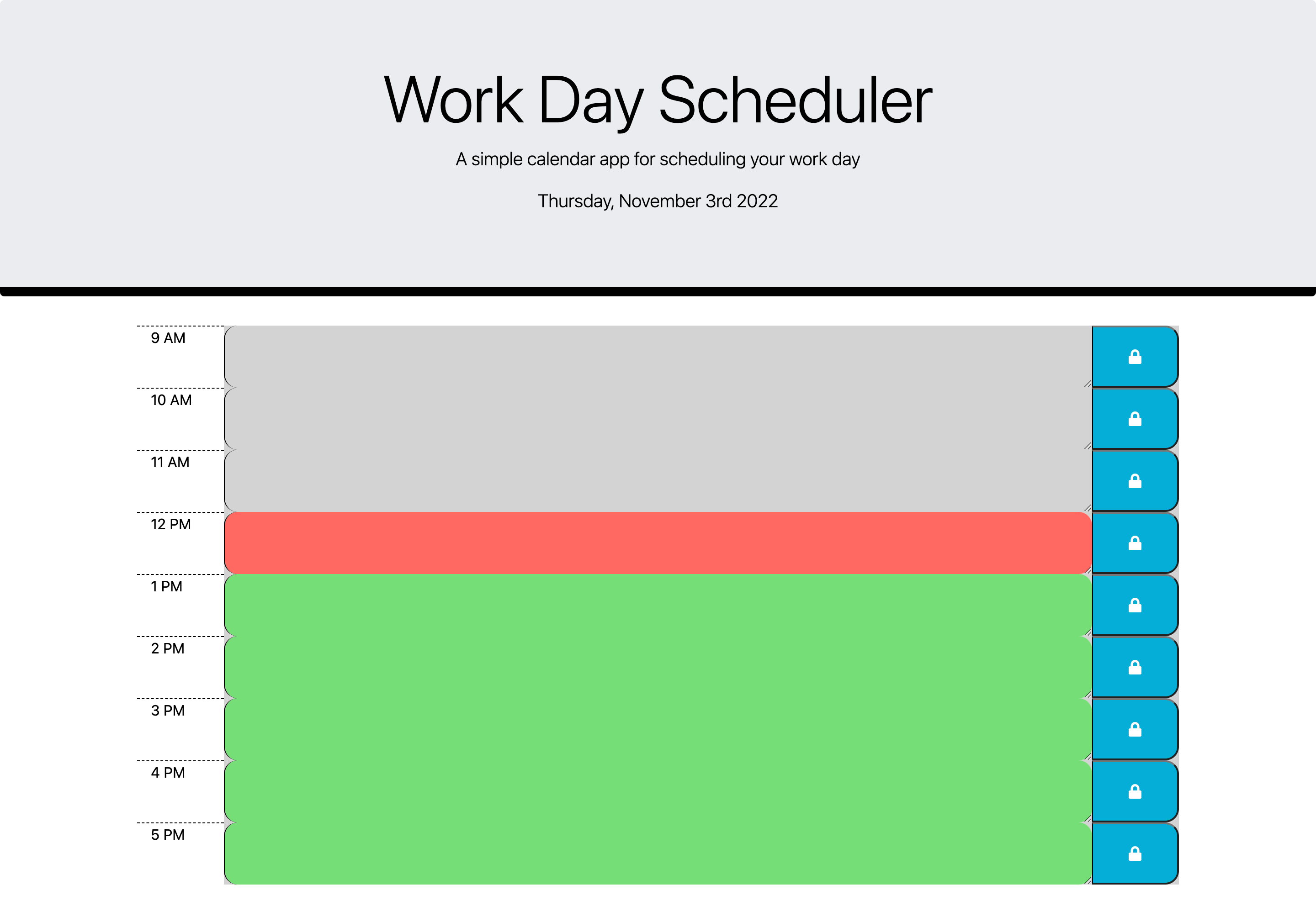 GitHub - aniecres/Work-Day-Scheduler: Work day scheduler