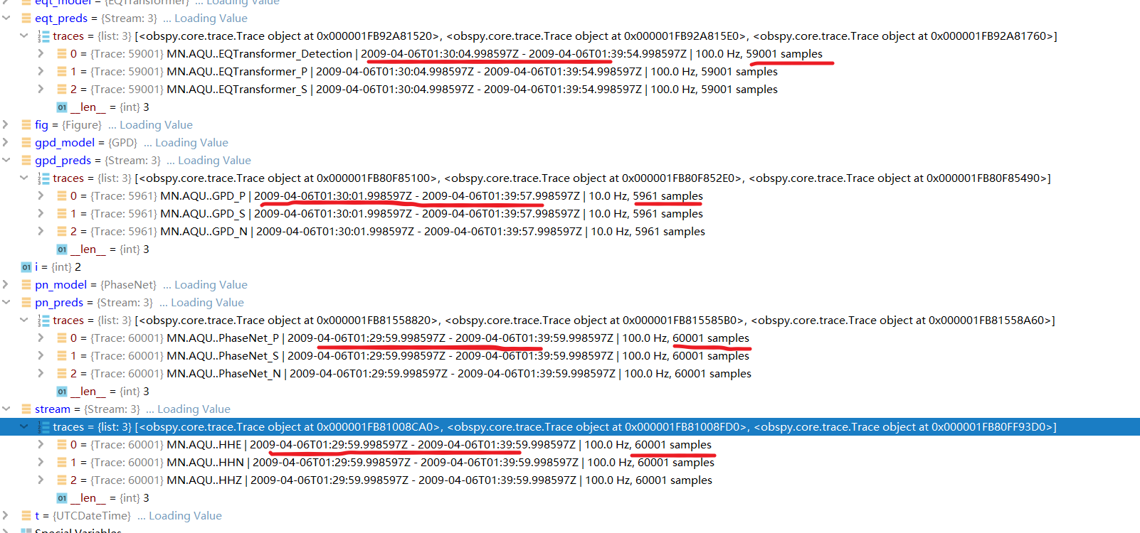 The length of output trace is shorter than the length of input trace in ...