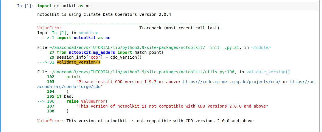 Valueerror This Version Of Nctoolkit Is Not Compatible With Cdo Versions 2 0 0 And Above