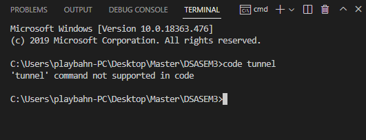 Command 'Remote-Tunnels: Connect to Tunnel...' resulted in an error · Issue #8125 · microsoft ...