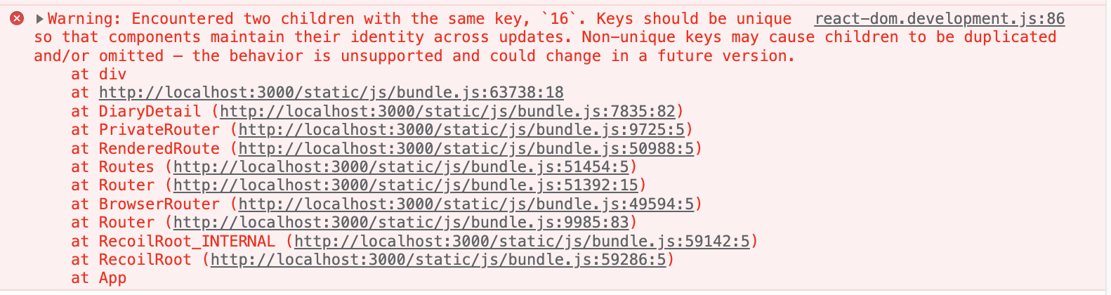 Bug 같은 스티커 여러개 붙일 때 Map 안에서 Non Unique Keys Error 발생 · Issue 143 · Sojinjangpodo Log · Github