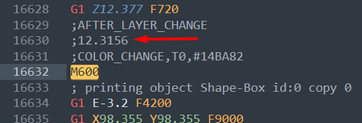 Automatic adjustment of Color Change after application of Variable Layering Height function ...