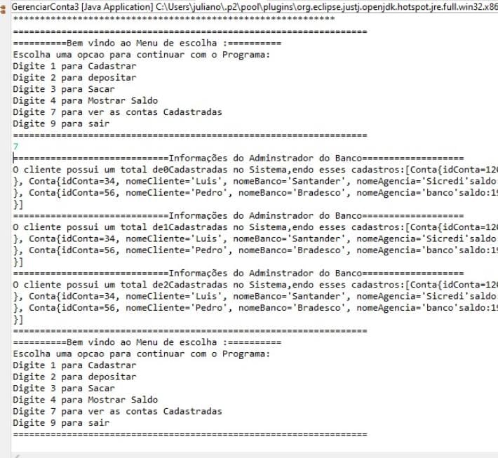 GitHub - julianoAlessandro/Gerenciar-Conta-JAVA: Programa que permite o múltiplo cadastro de ...