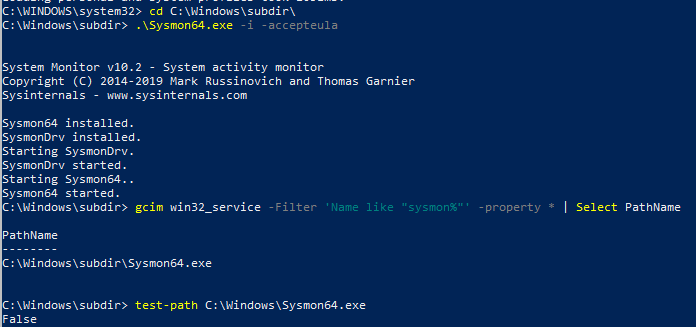 Sysmon not installing from under %systemroot% · Issue #227 · MicrosoftDocs/sysinternals · GitHub