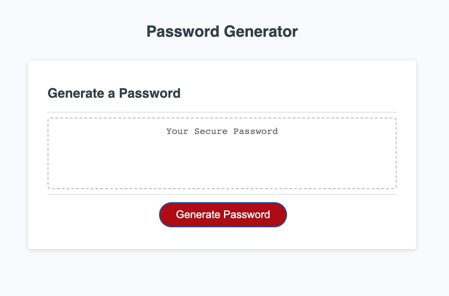 GitHub - heidiwu3388/Password-Generator: Ramdom password generator ...