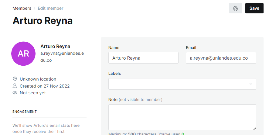 Member - Se permite cambiar el email del administrador desde el menu de miembros sin cambiar el ...