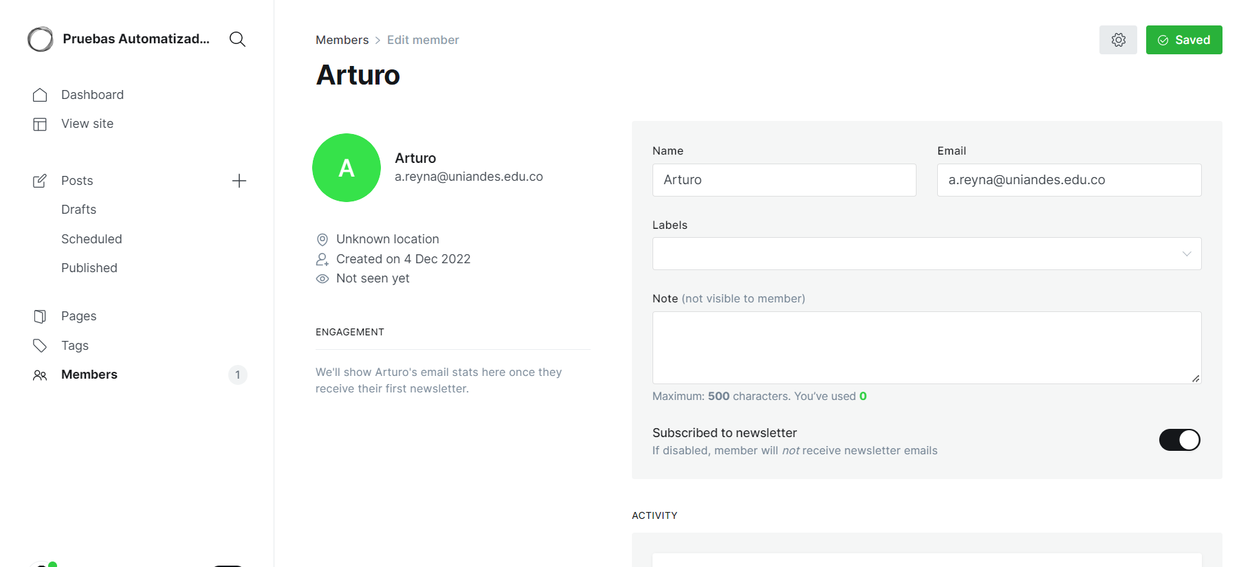 Member - No se muestra advertencia al crear un miembro con el email del administrador · Issue ...