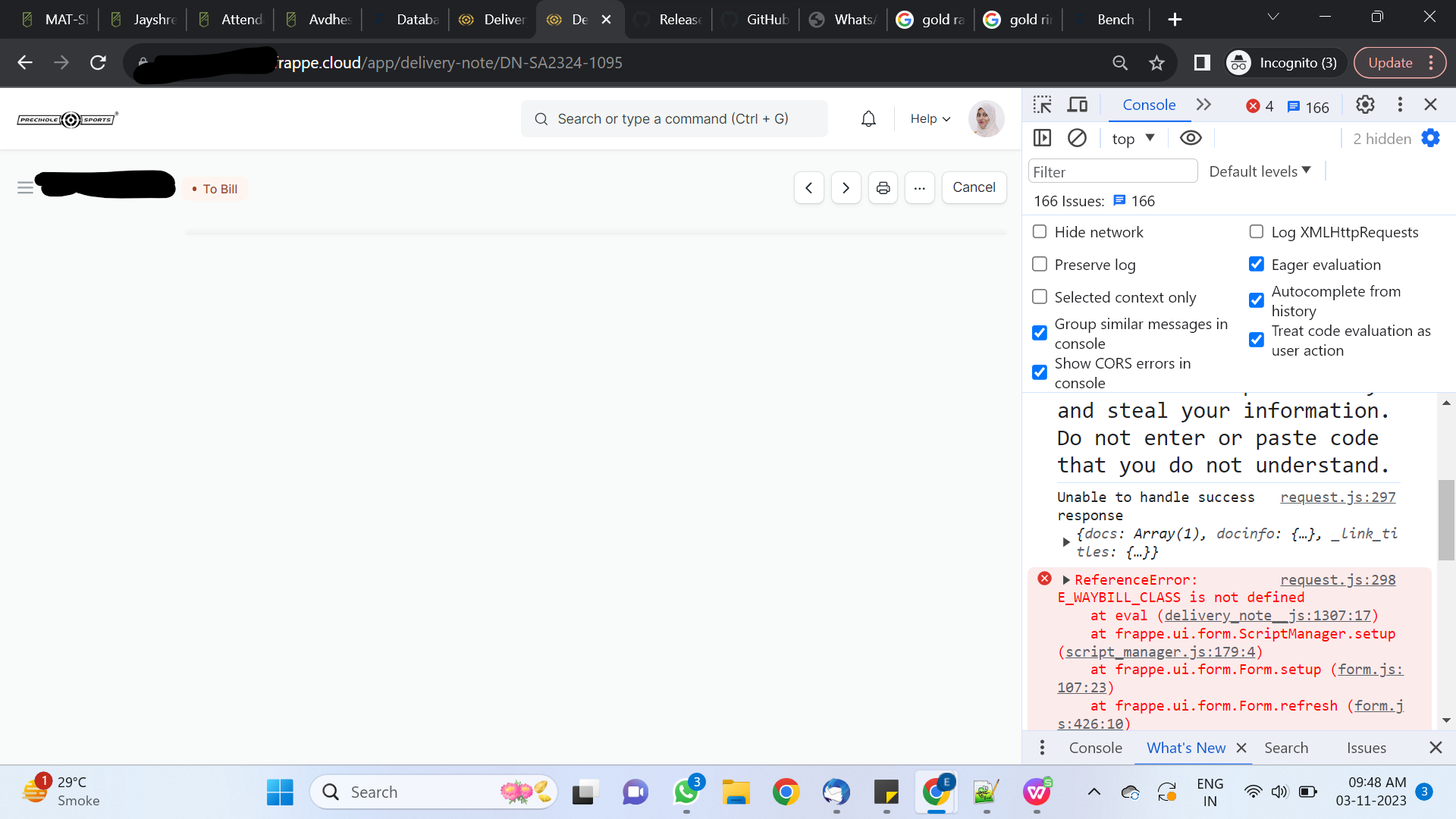 Delivery Note And Purchase Invoice Showing Blank Screen · Issue 37868 · Frappe Erpnext · Github