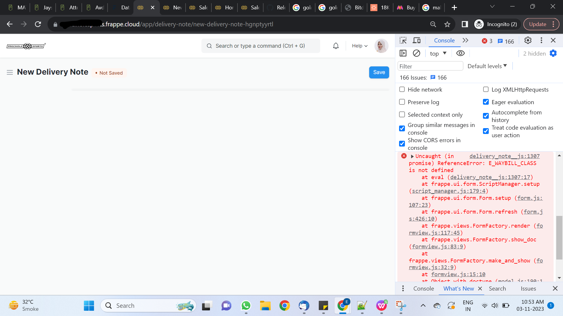 Delivery Note & Purchase Invoice Showing Blank Screen · Issue #37868 · frappe/erpnext · GitHub
