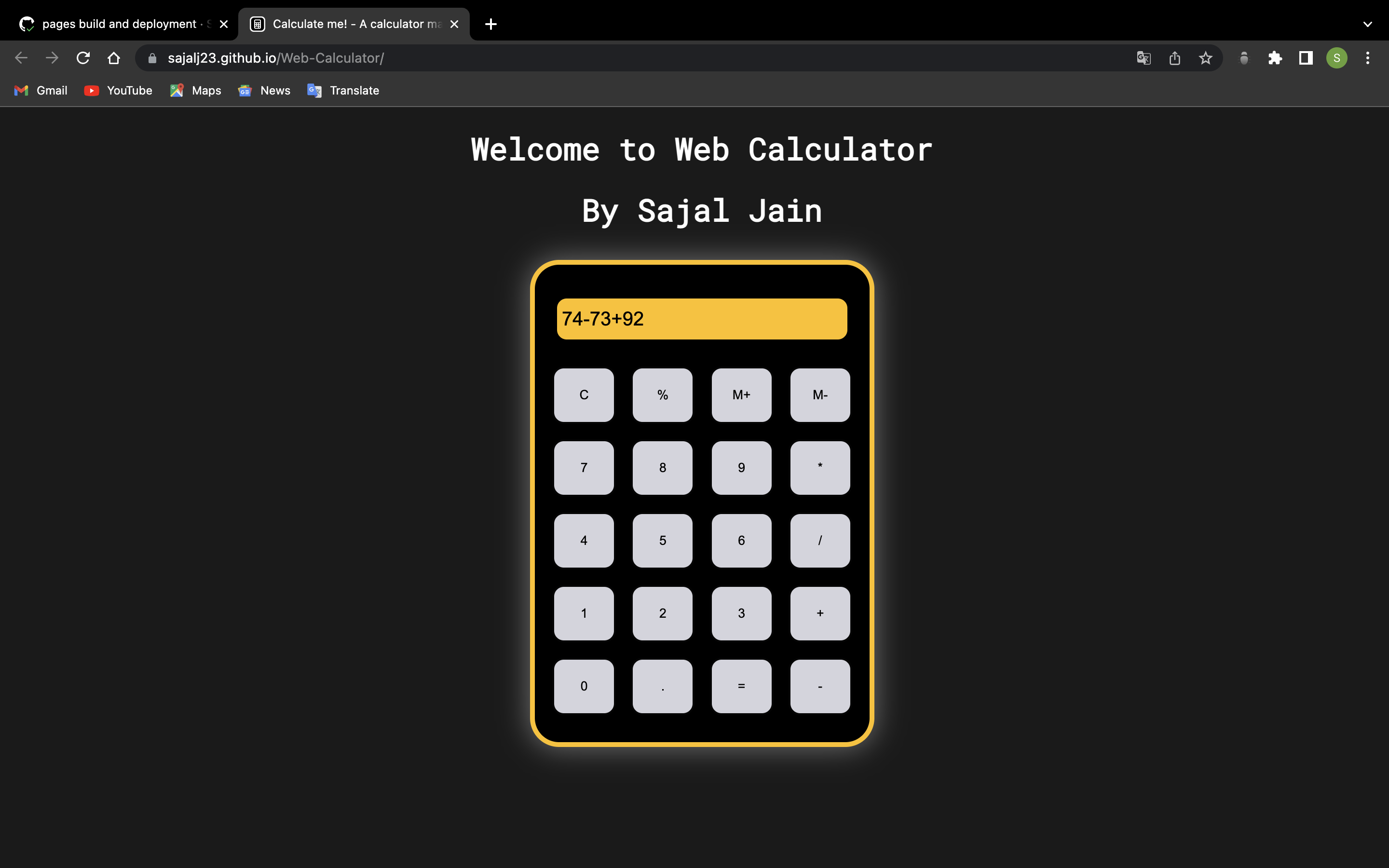 GitHub - SajalJ23/Web-Calculator