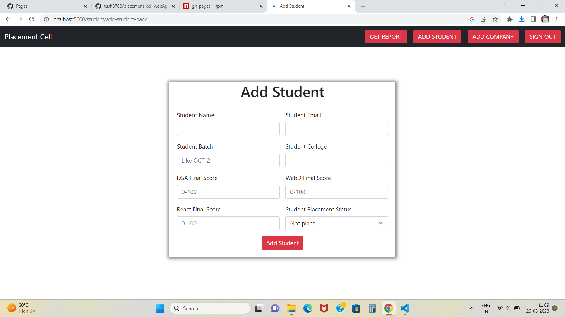 GitHub - itsAkash1285/Placement-cell-App