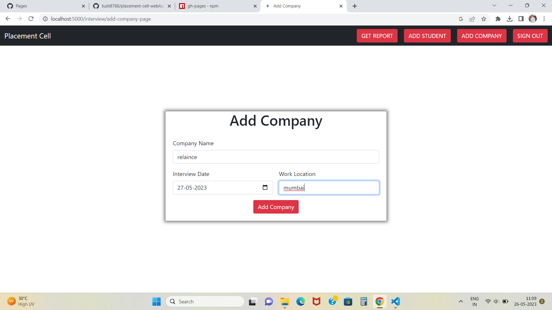 GitHub - itsAkash1285/Placement-cell-App
