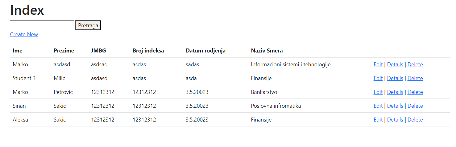 GitHub - veljavml/SmerStudent: ASP.NET Core Web App (MVC) with Entity framework. Simple app that ...