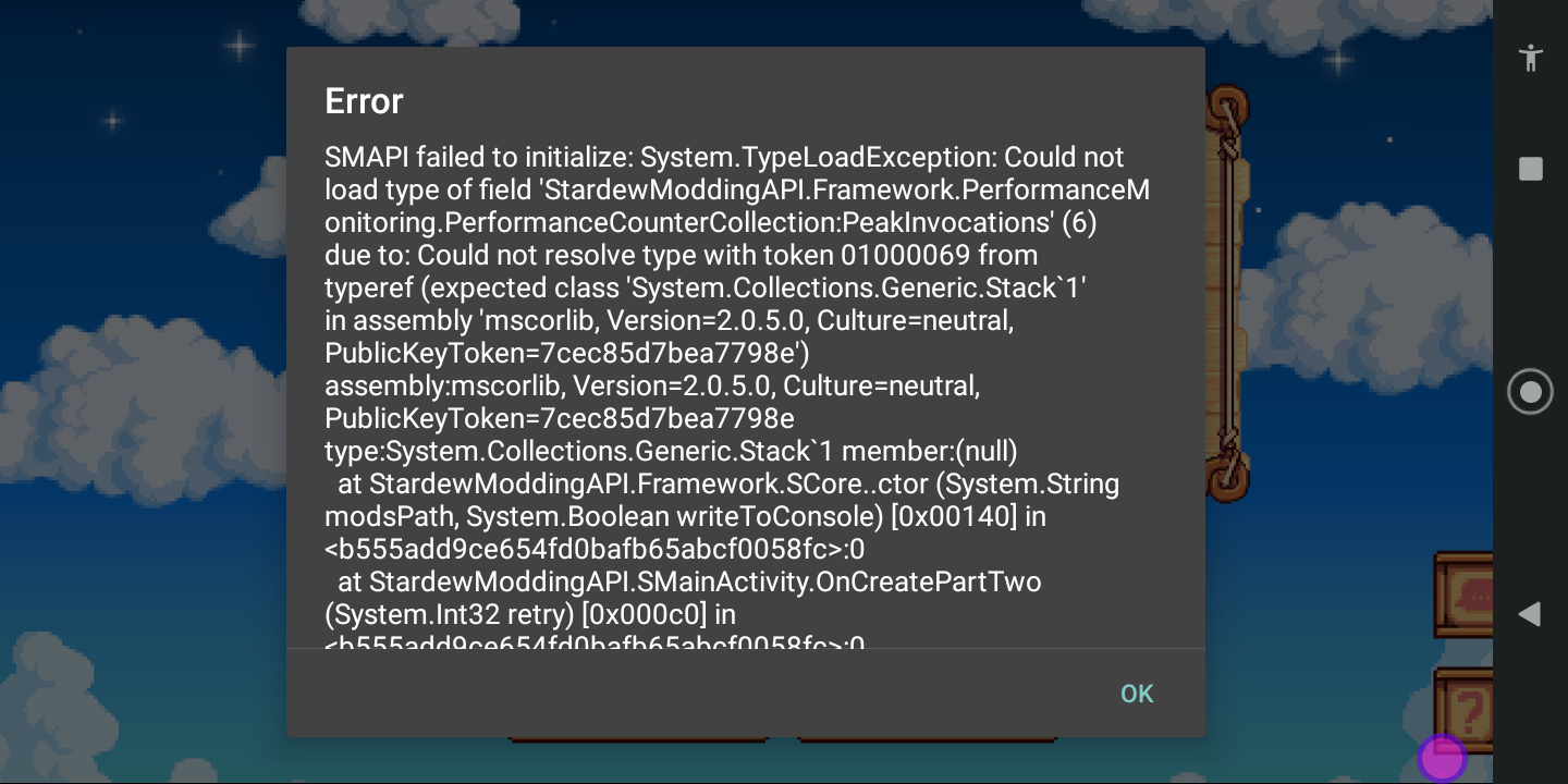 Errors In Stardew Valley Smapi · Issue 231 · Zaneyorksmapi Android 