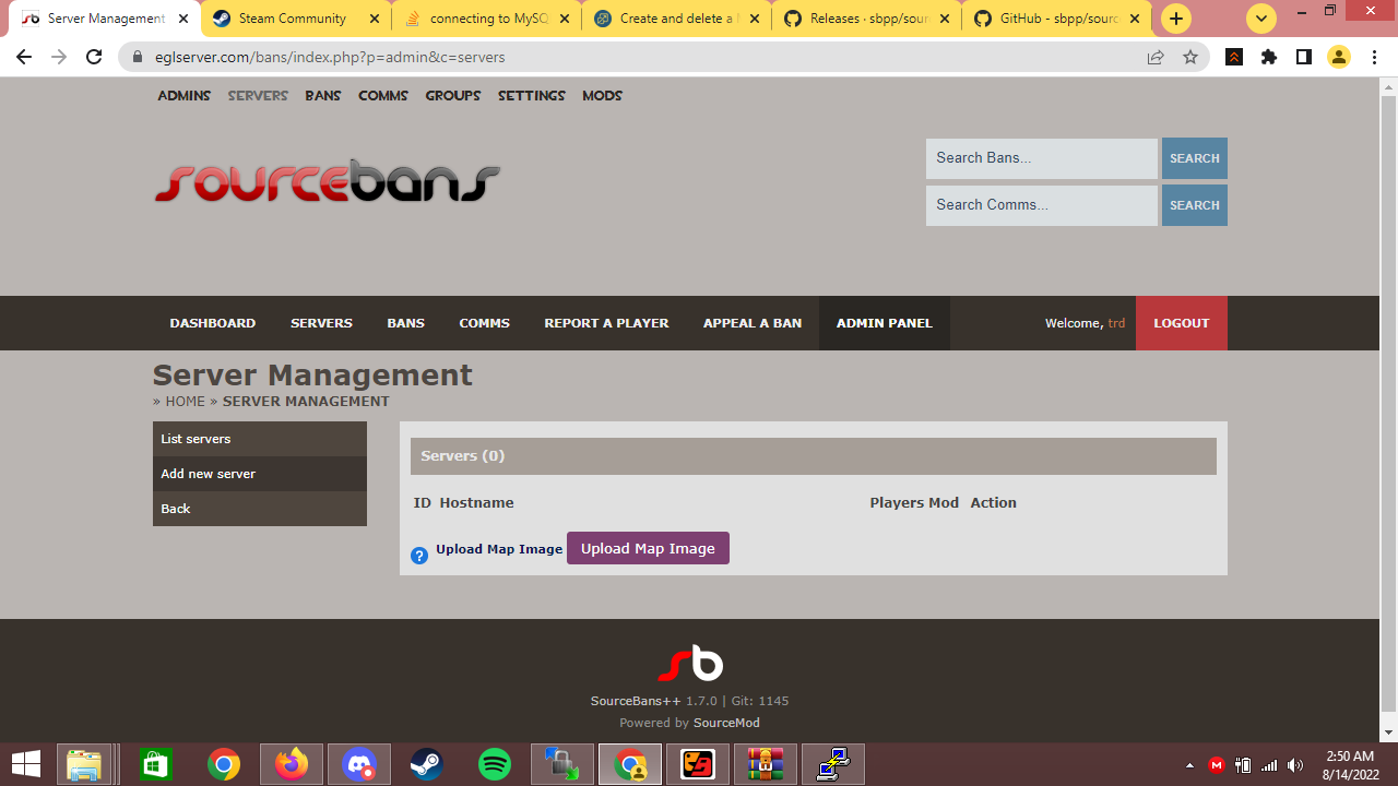doesn't work to add new server · Issue #792 · sbpp/sourcebans-pp · GitHub