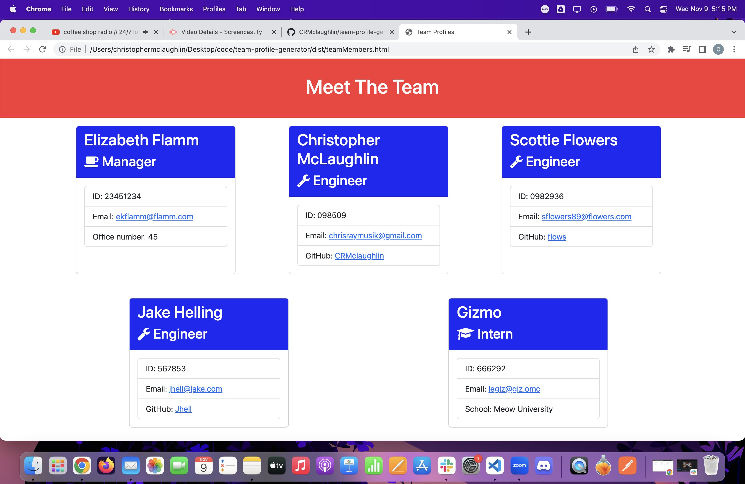 GitHub - CRMclaughlin/team-profile-generator