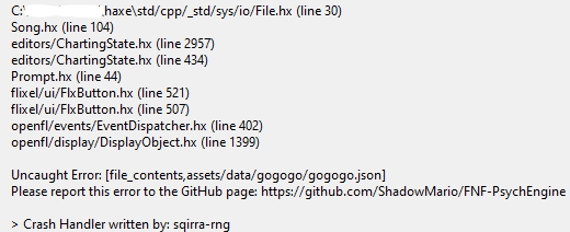 Chart editor crashes when i try to reload the json · Issue #11196 · ShadowMario/FNF-PsychEngine ...