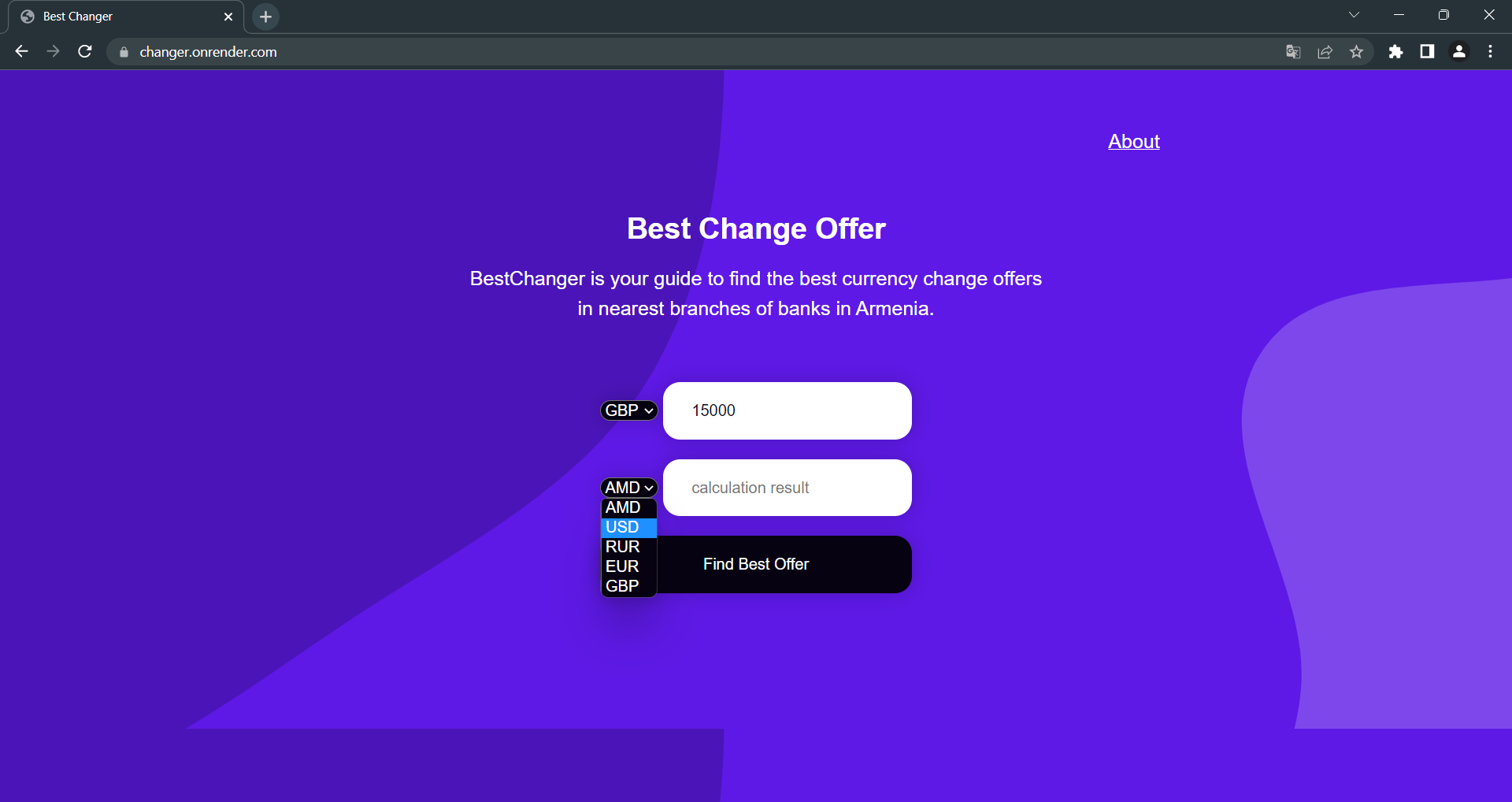 GitHub - aghajanyanartur/Changer: Currency changer application
