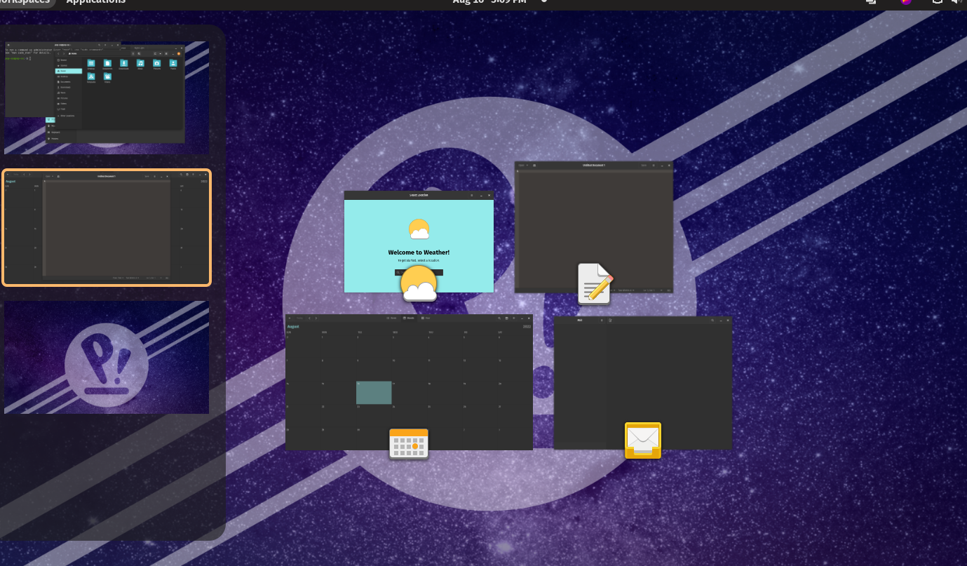 focus in workspaces overview disappears partially or completely using arrow keys to navigate ...