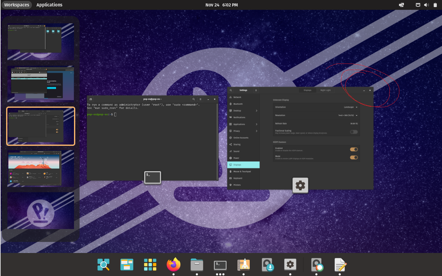 focus in workspaces overview disappears partially or completely using arrow keys to navigate ...